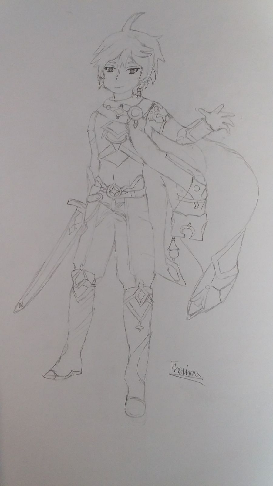 My sketch of Aether Genshin Impact | HoYoLAB