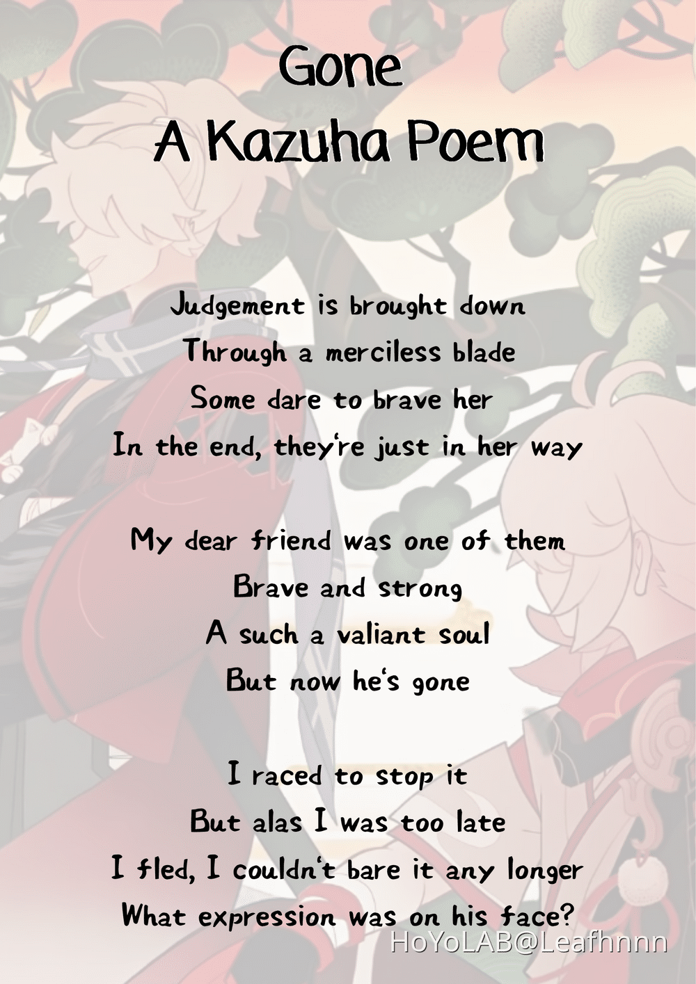 Gone - A Kazuha Poem Genshin Impact | HoYoLAB