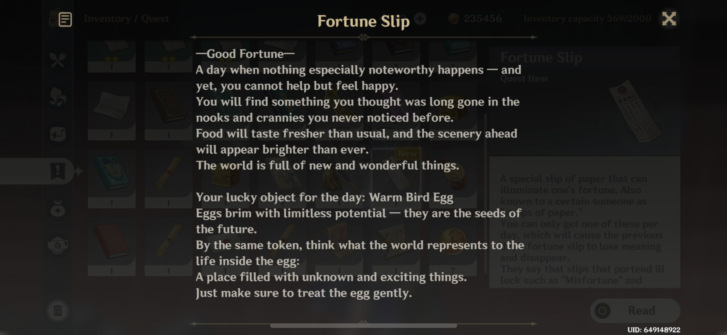 My first fortune slip Genshin Impact | HoYoLAB