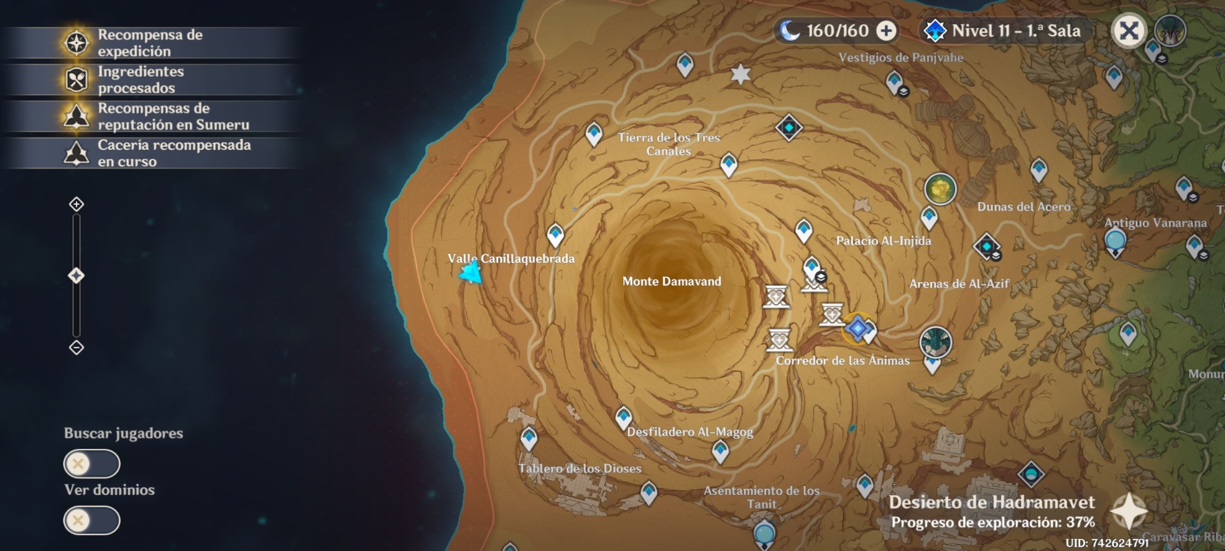 ubicación de un santuario en la nueva zona del desierto de Sumeru ...