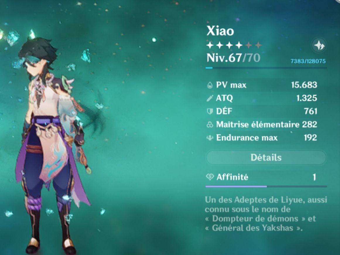 les stats de mon xiao Genshin Impact | HoYoLAB