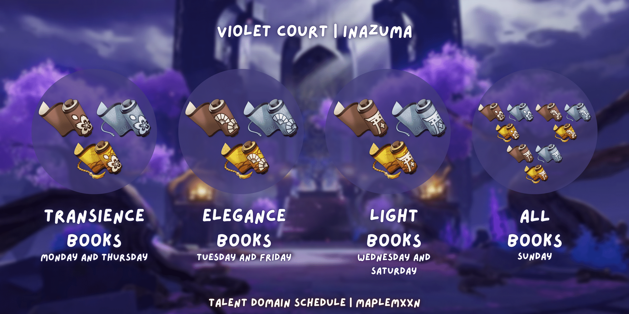 Ver 3.4 | Updated Talent Domain Schedule! Genshin Impact | HoYoLAB