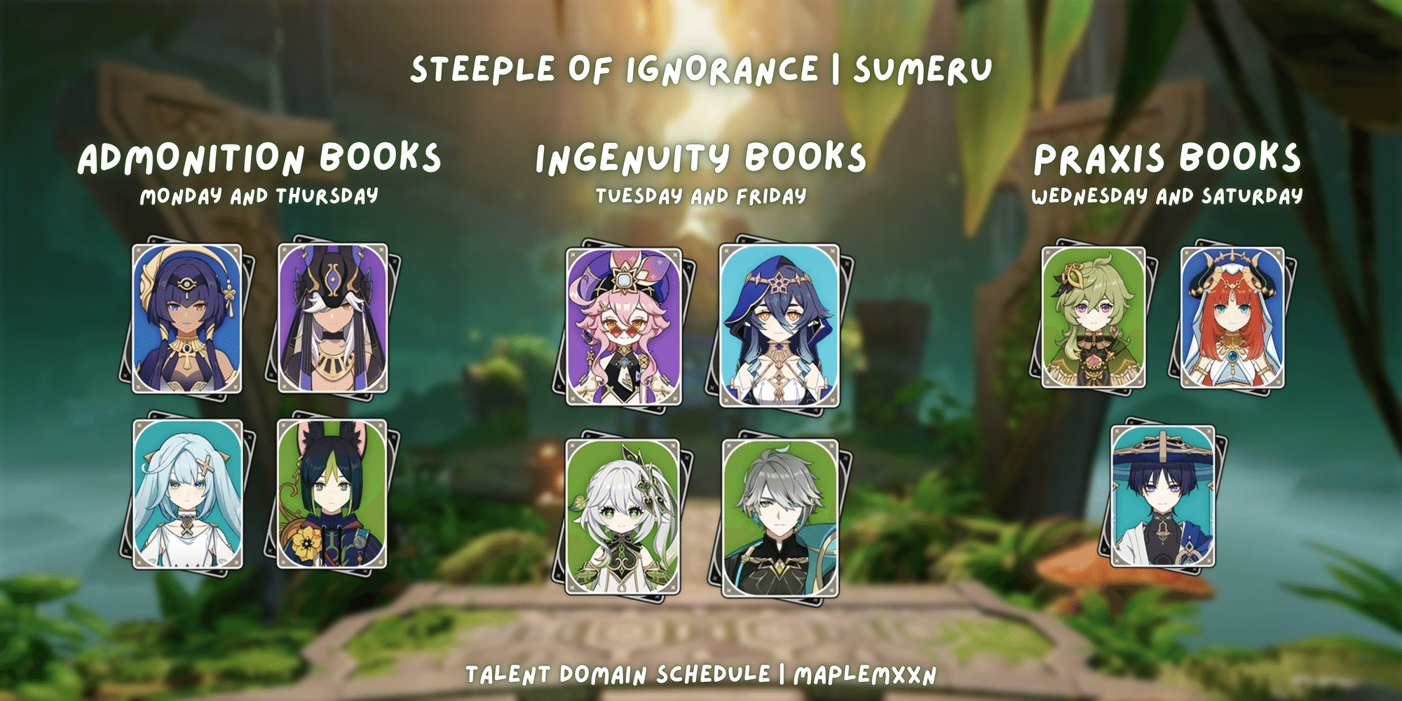 Ver 3.4 | Updated Talent Domain Schedule! Genshin Impact | HoYoLAB