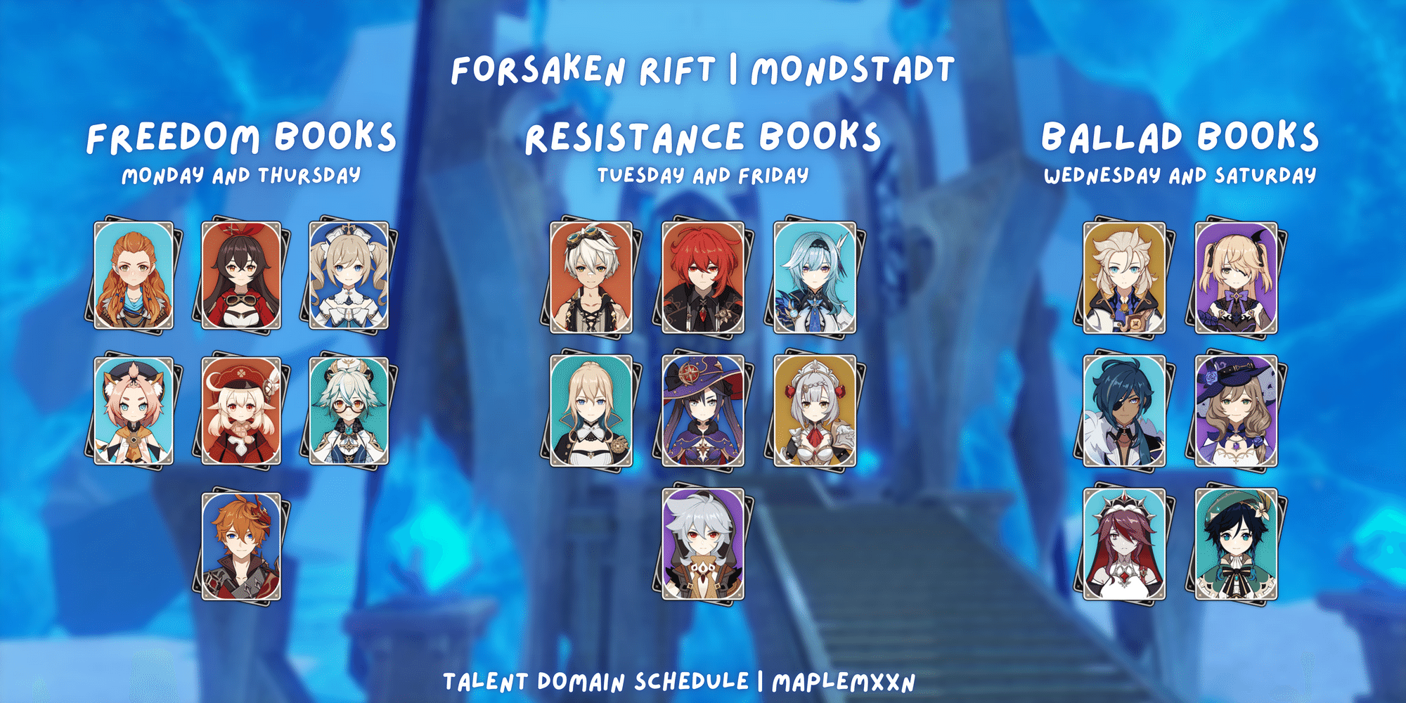 Ver 3.4 | Updated Talent Domain Schedule! Genshin Impact | HoYoLAB