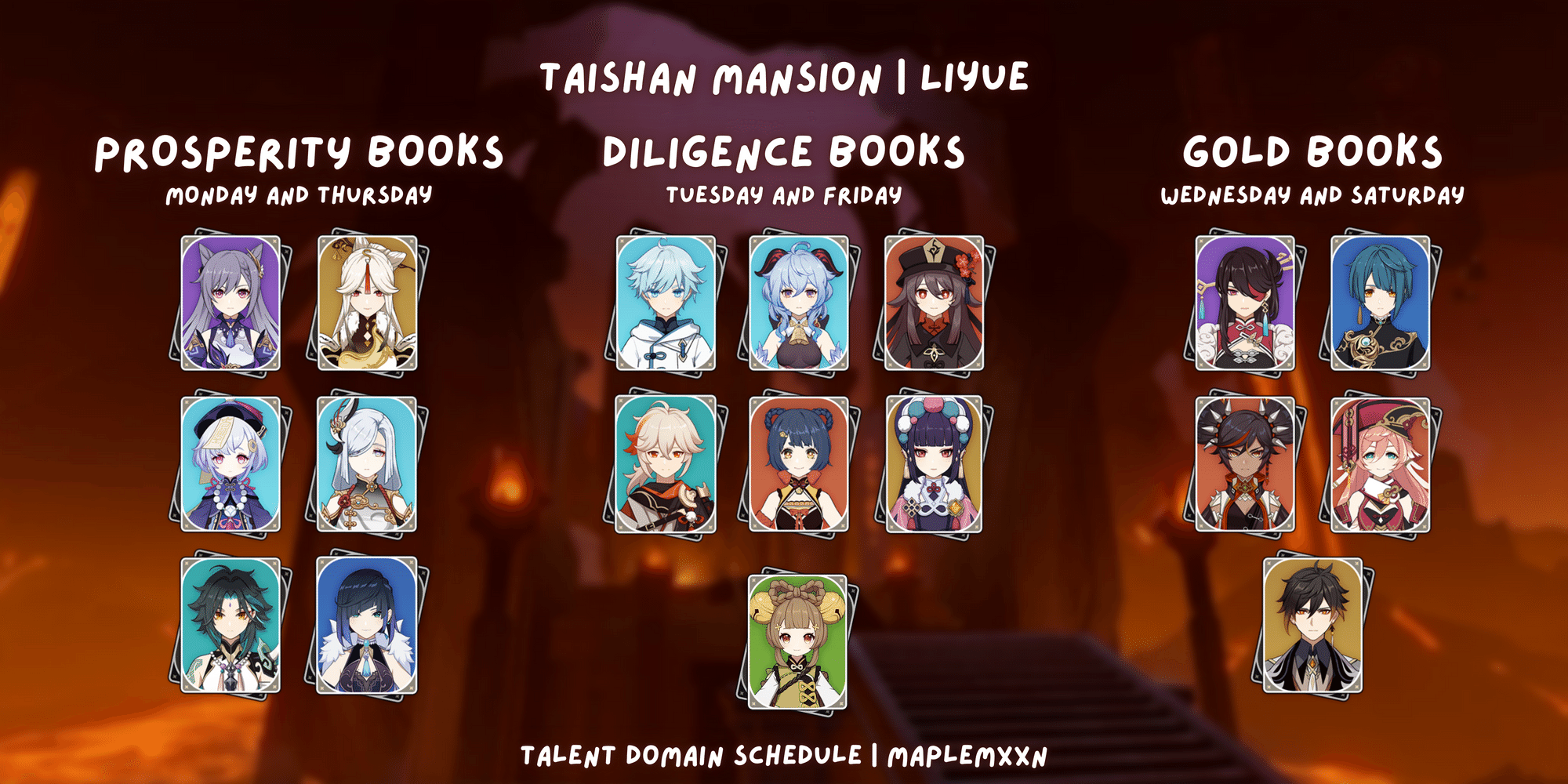 Ver 3.4 | Updated Talent Domain Schedule! Genshin Impact | HoYoLAB
