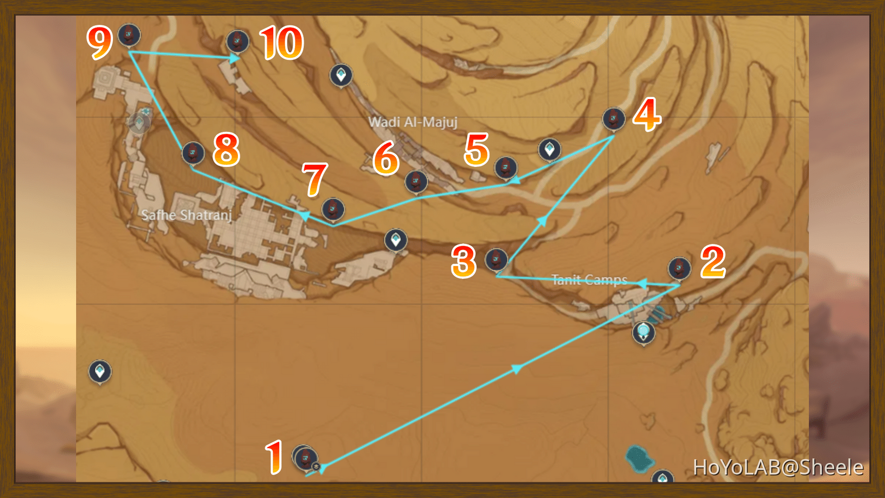 [Version 3.4] Route of All Weathered Obelisk (Stone Puzzle) - Desert of ...