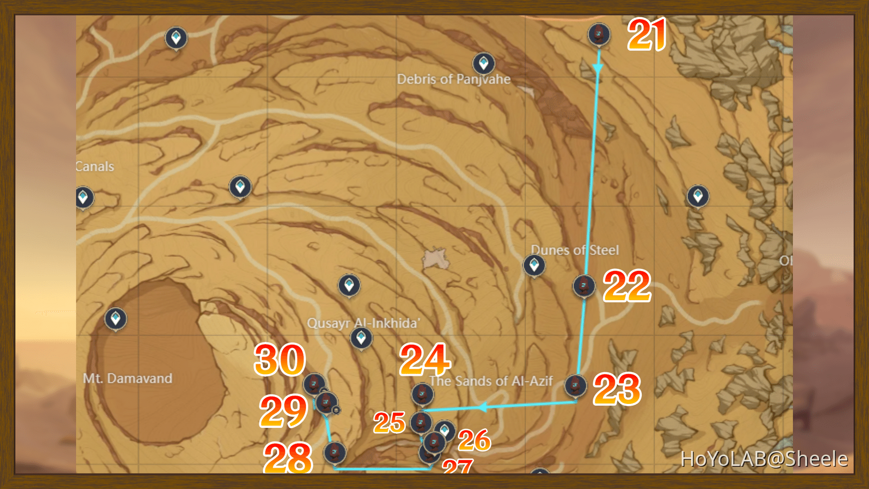 [Version 3.4] Route of All Weathered Obelisk (Stone Puzzle) - Desert of ...