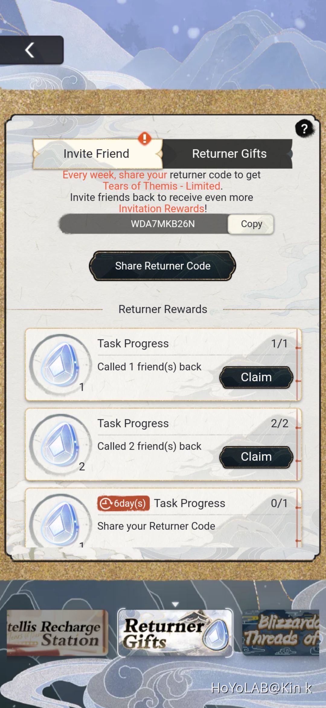 Thank you to those who use my code! Tears of Themis | HoYoLAB