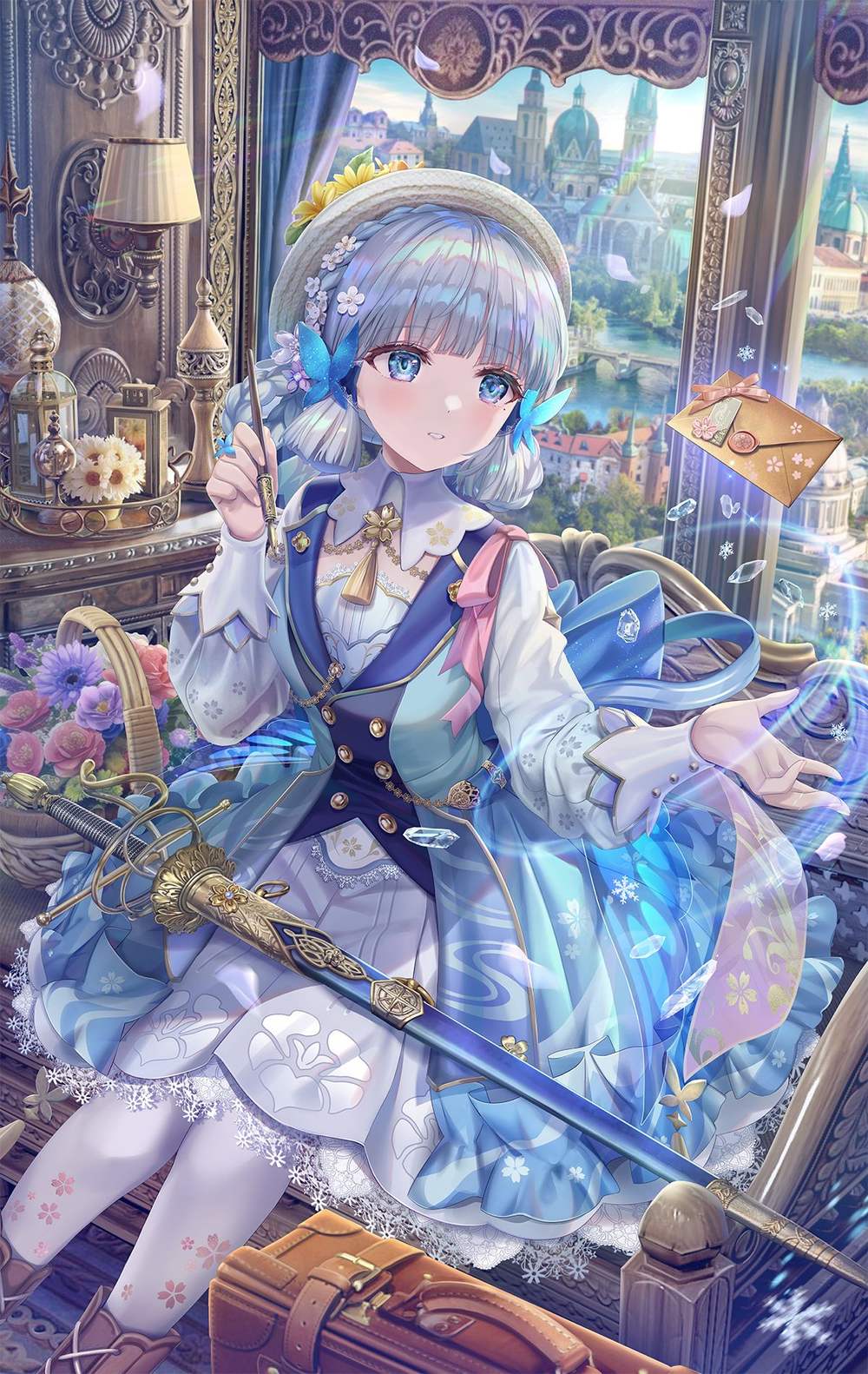 Kamisato Ayaka in her new outfit "Springbloom Missive" Genshin Impact ...