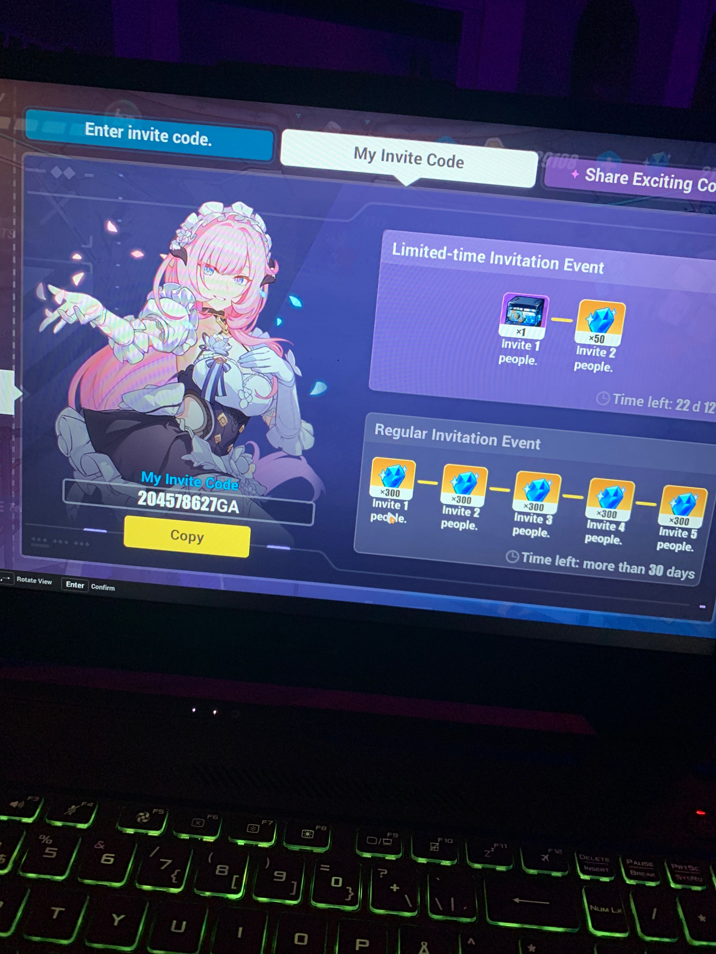 Invite code Honkai Impact 3rd | HoYoLAB