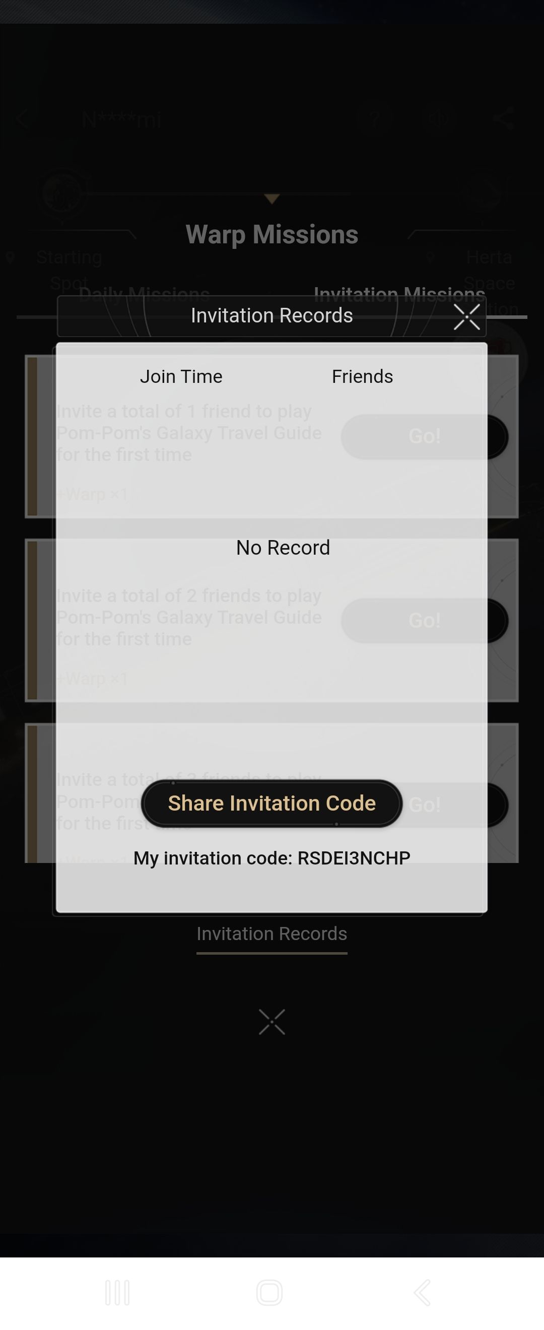 My invitation link/code for the event~! Honkai: Star Rail | HoYoLAB