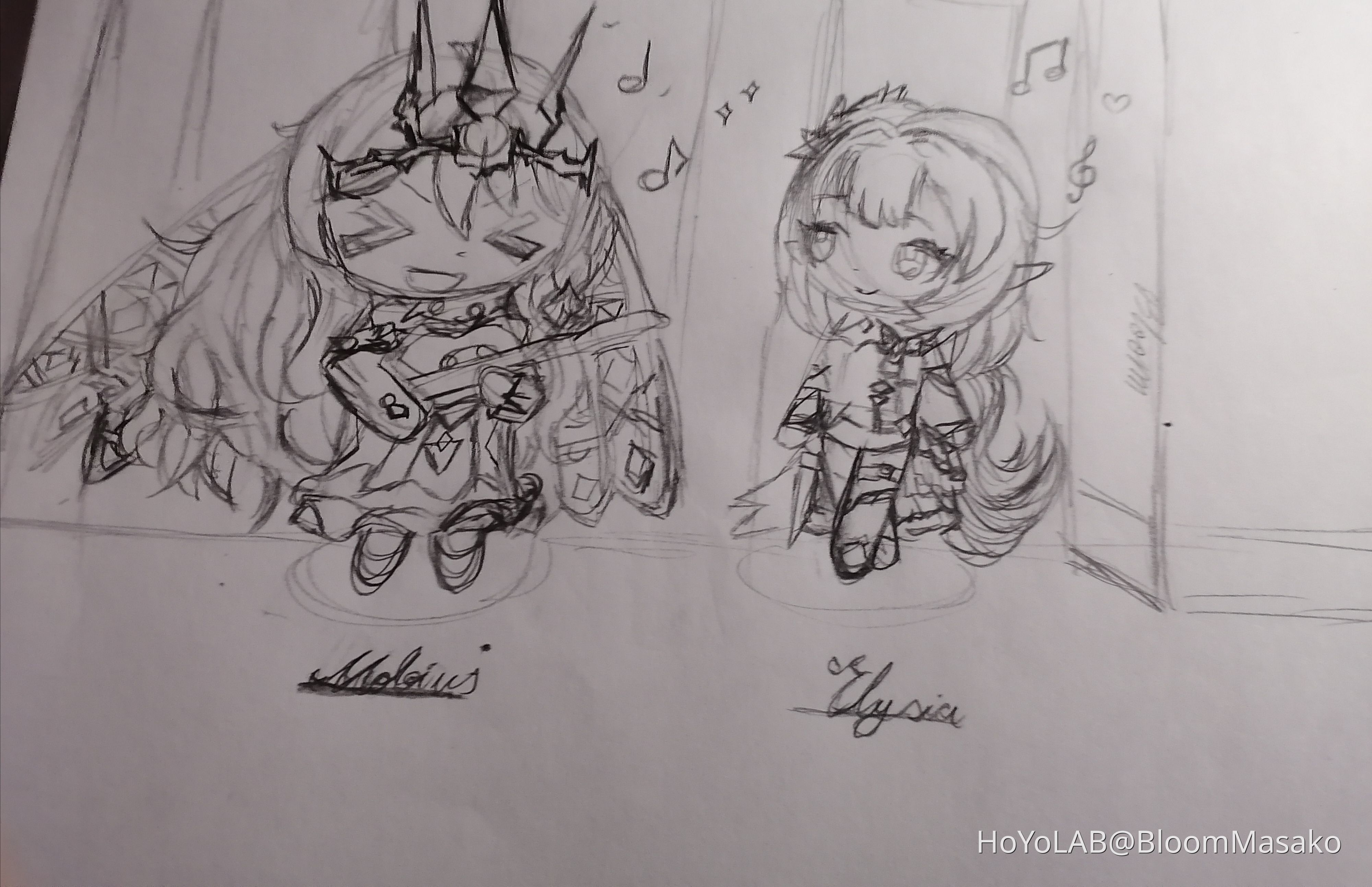 Chibi Mobius&Elysia Fanart! [WIP] Honkai Impact 3rd | HoYoLAB