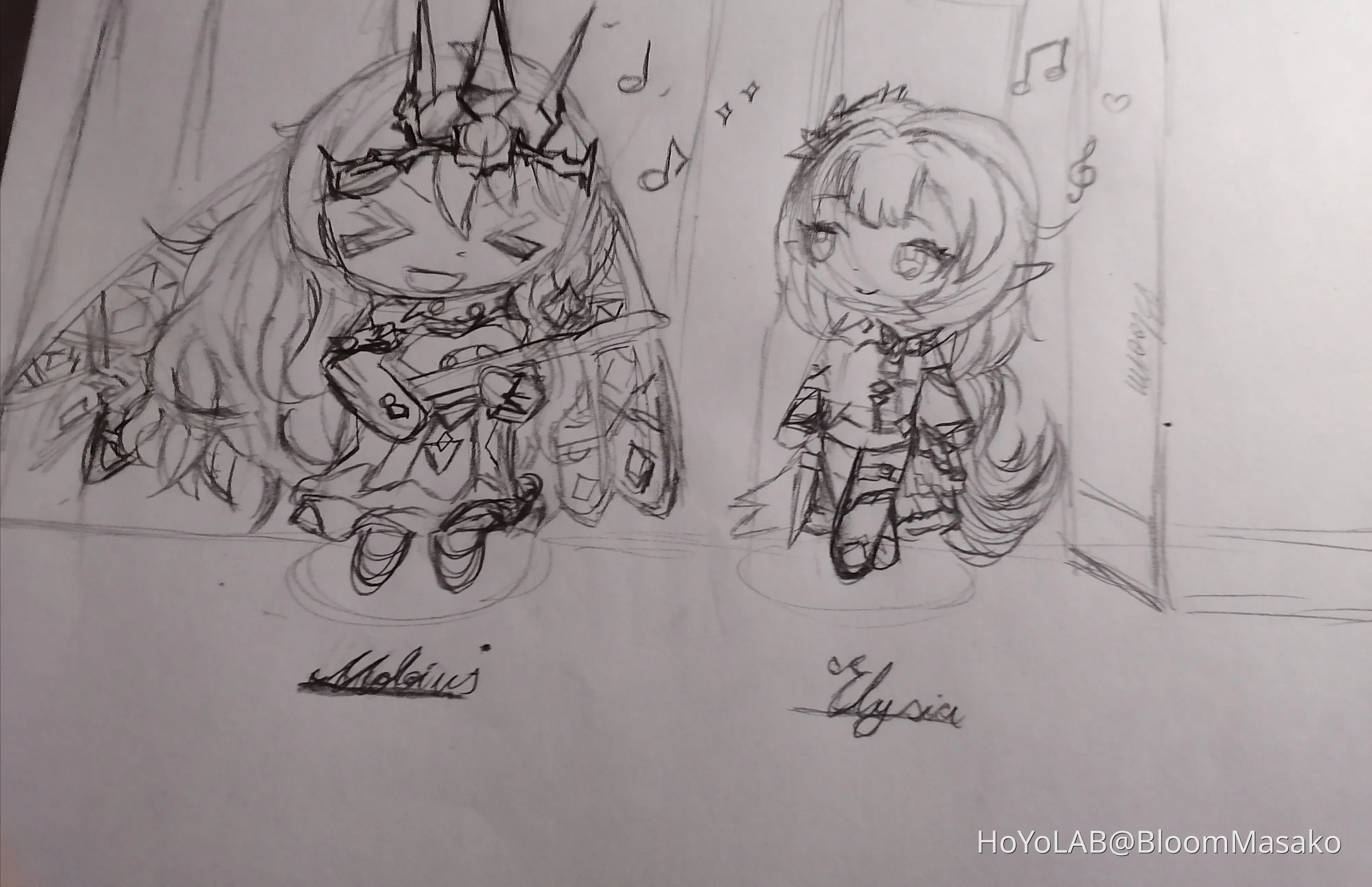Chibi Mobius&Elysia Fanart! [WIP] Honkai Impact 3rd | HoYoLAB