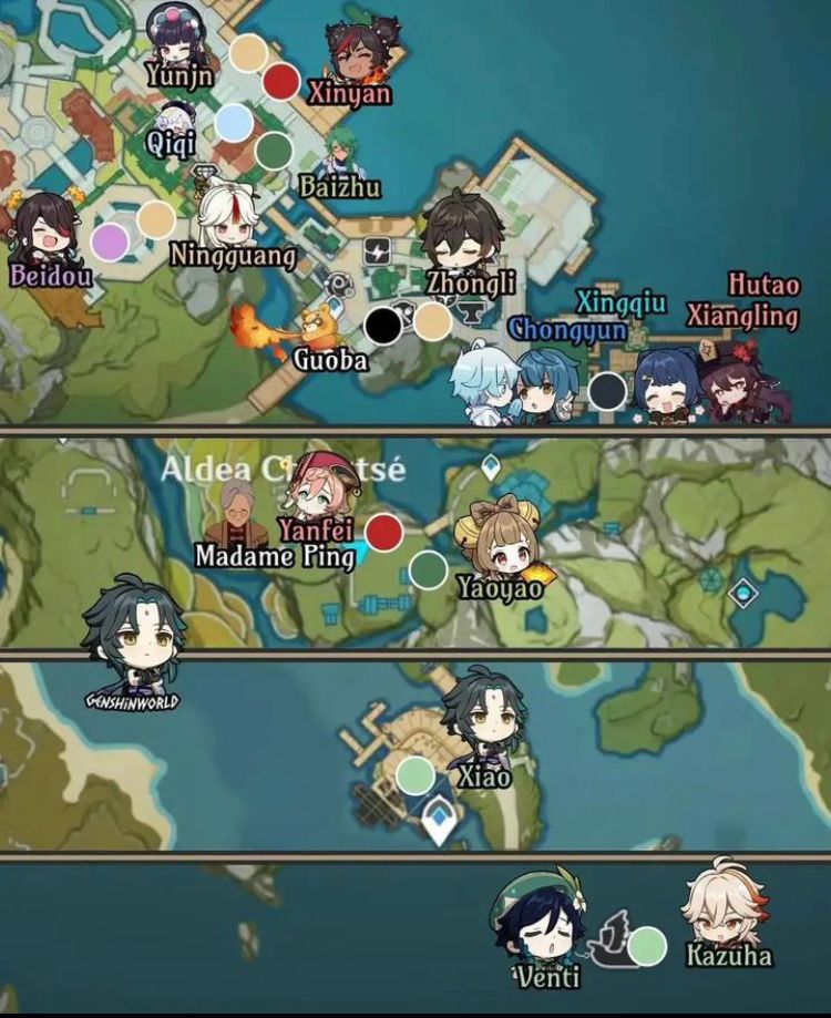 Locations of all charachters - new event Genshin Impact | HoYoLAB