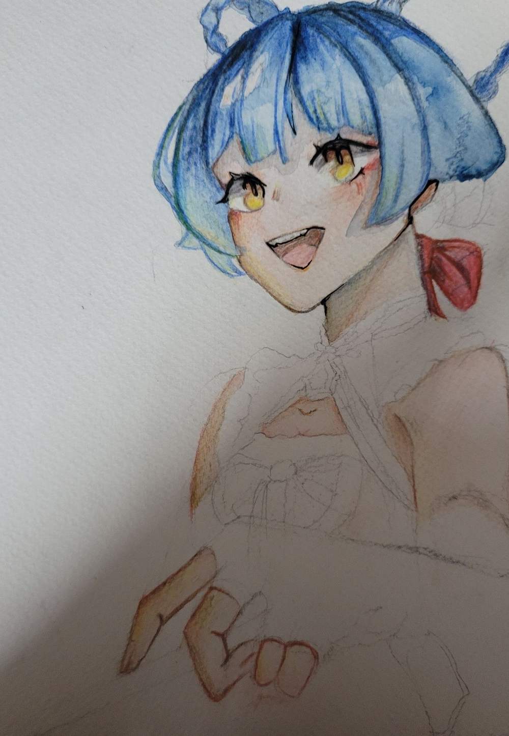 Xianling🌶- watercolour fanart~ w.i.p Genshin Impact | HoYoLAB