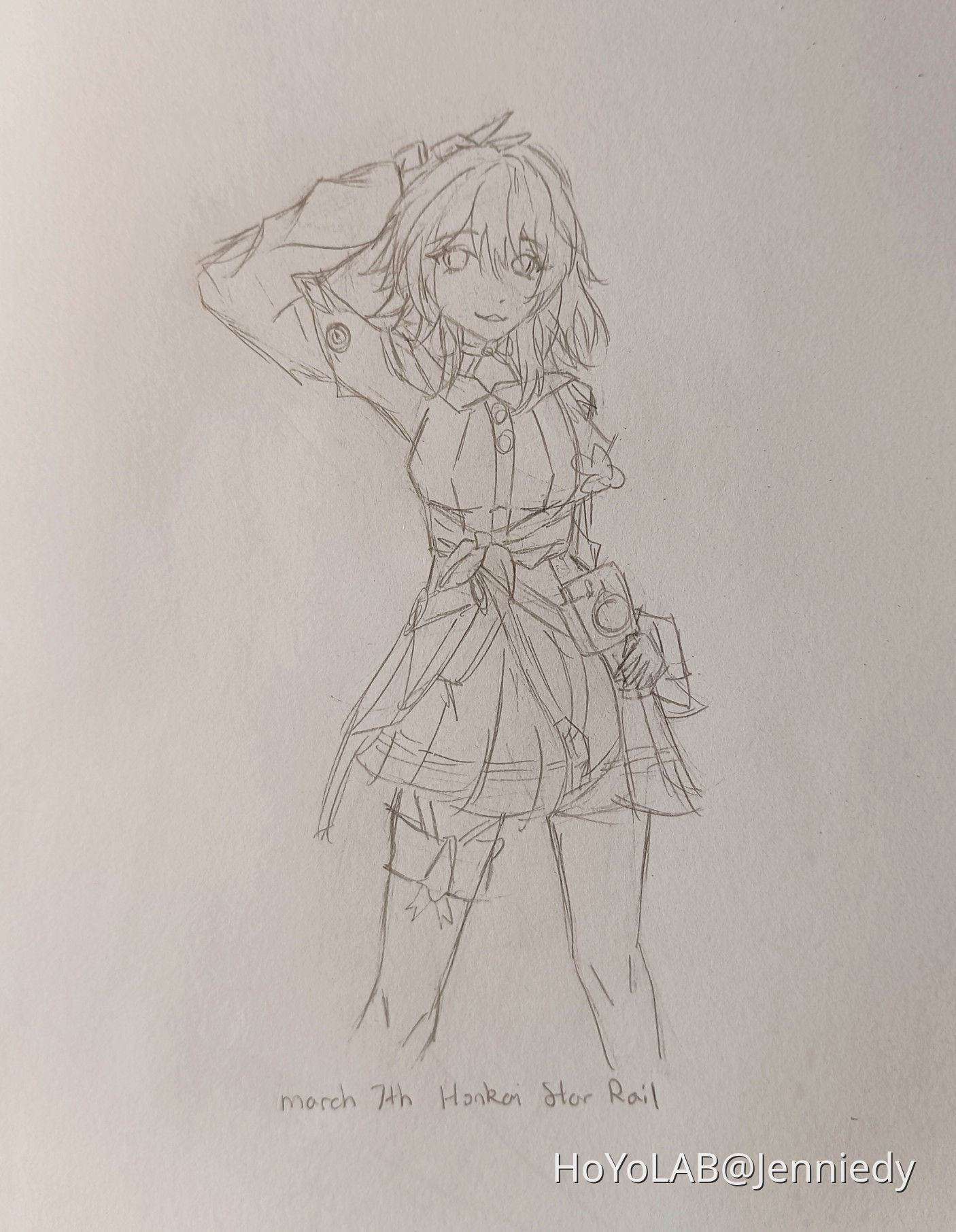 Sketch of March 7th for the honkai star rail fan creation competition ...