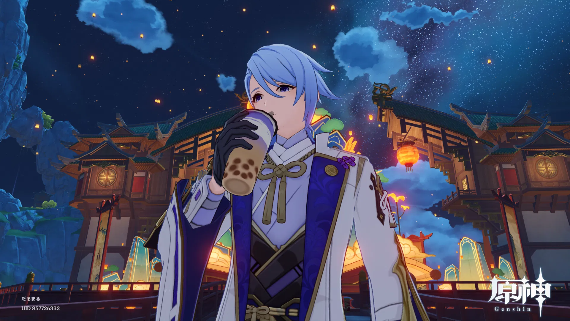海灯祭で神里綾人を撮影！ タピオカが祭りと合いますなー！！！ Genshin Impact | HoYoLAB