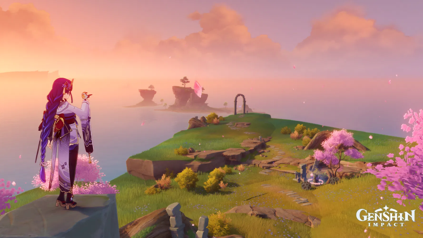 Raiden exploring the pretty landscapes of Inazuma Genshin Impact | HoYoLAB