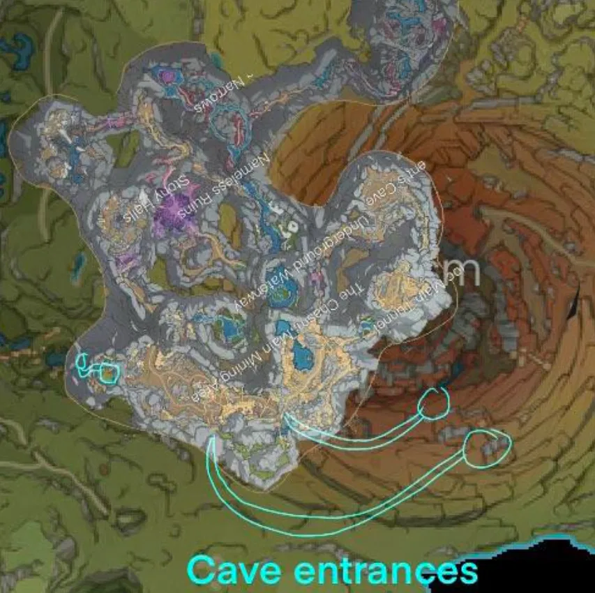 The Chasm map represents nine separate levels of depth all under each ...