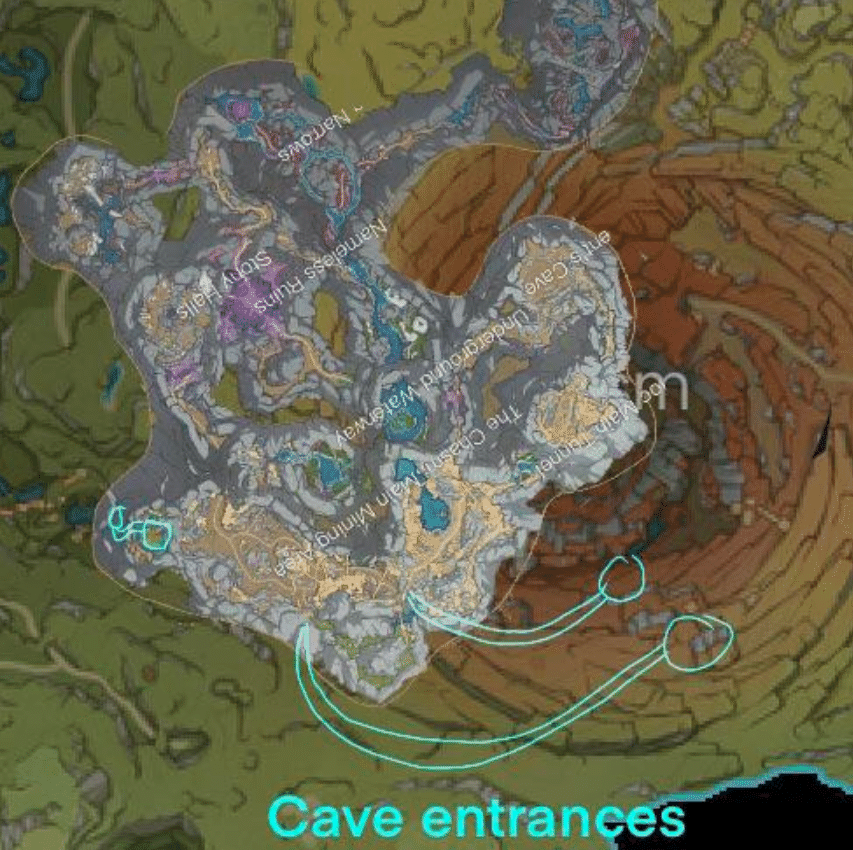 The Chasm map represents nine separate levels of depth all under each ...