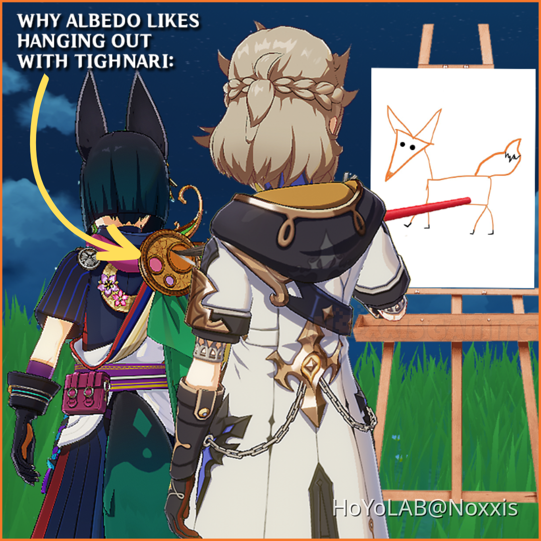 Albedo always got Tighnari's back. Literally. Genshin Impact | HoYoLAB