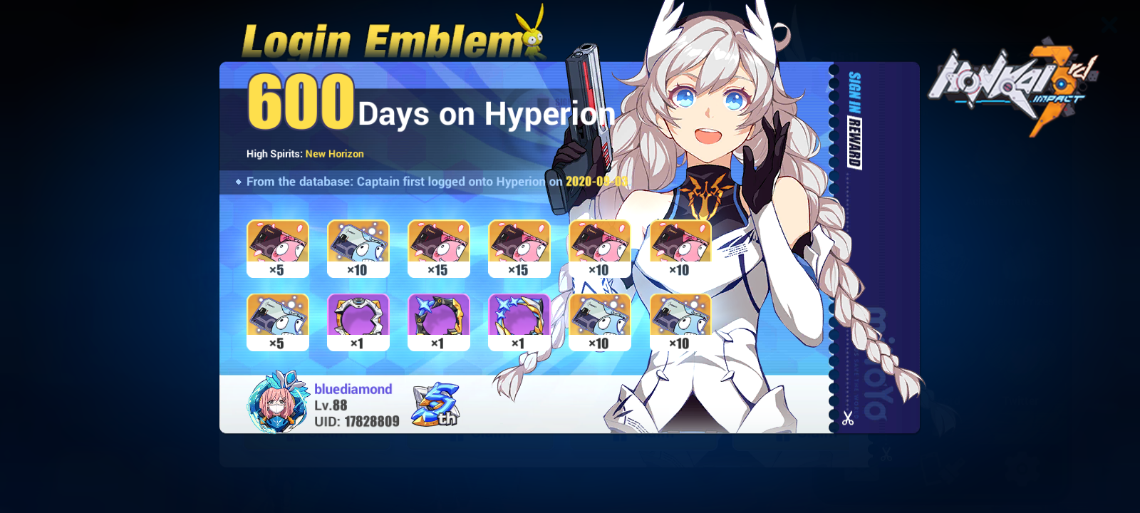 600th day on Hyperion! Honkai Impact 3rd | HoYoLAB