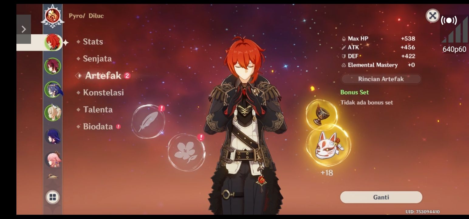 My diluc Build 3 Set Artefak 85% Crit Genshin Impact | HoYoLAB