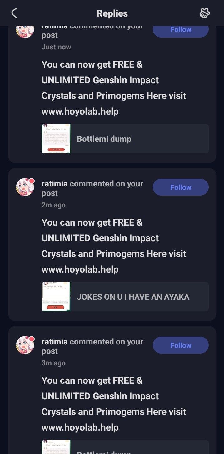 I got a bot simp Genshin Impact | HoYoLAB