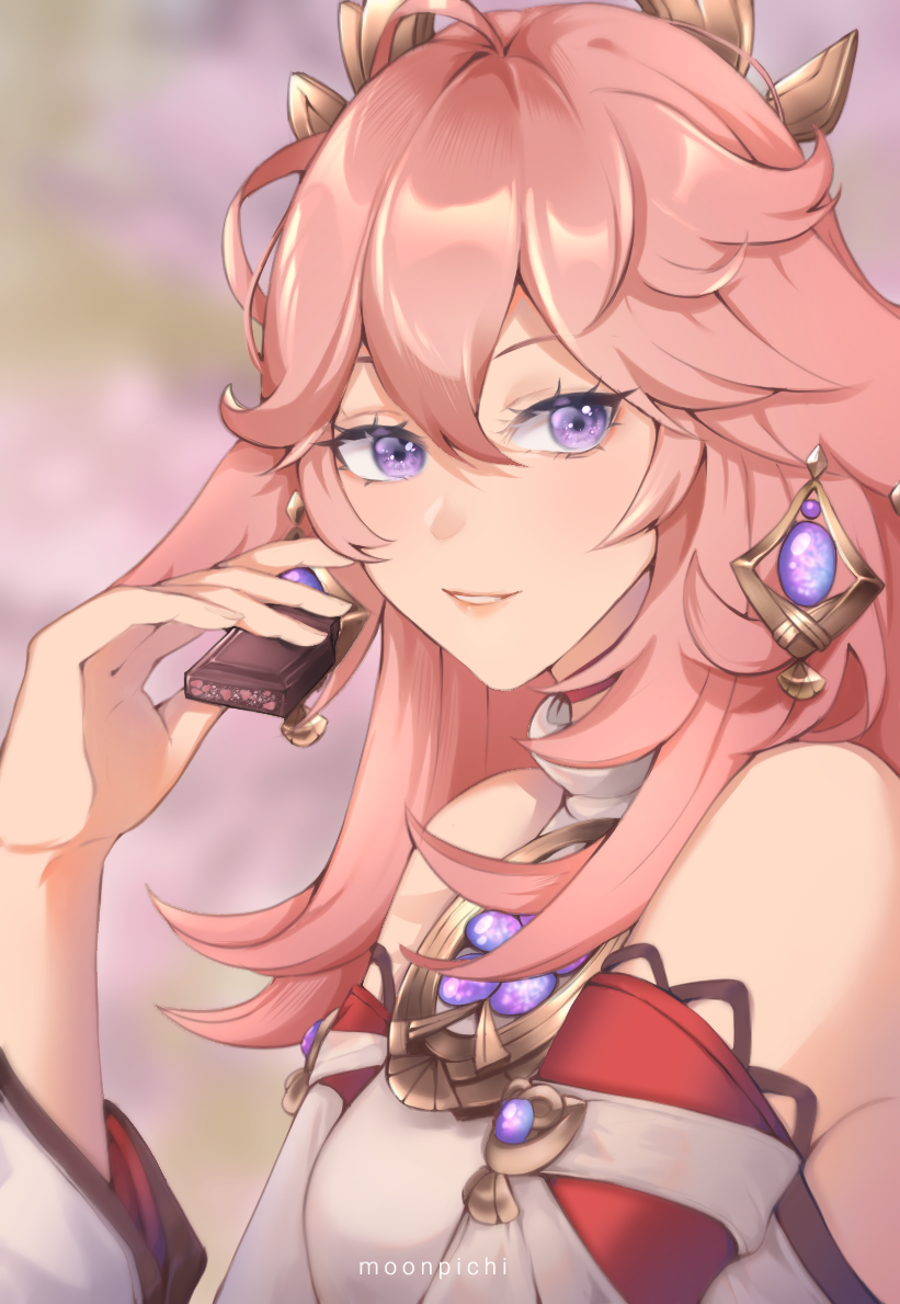 Yae Miko giving you sakura chocolate! Genshin Impact | HoYoLAB