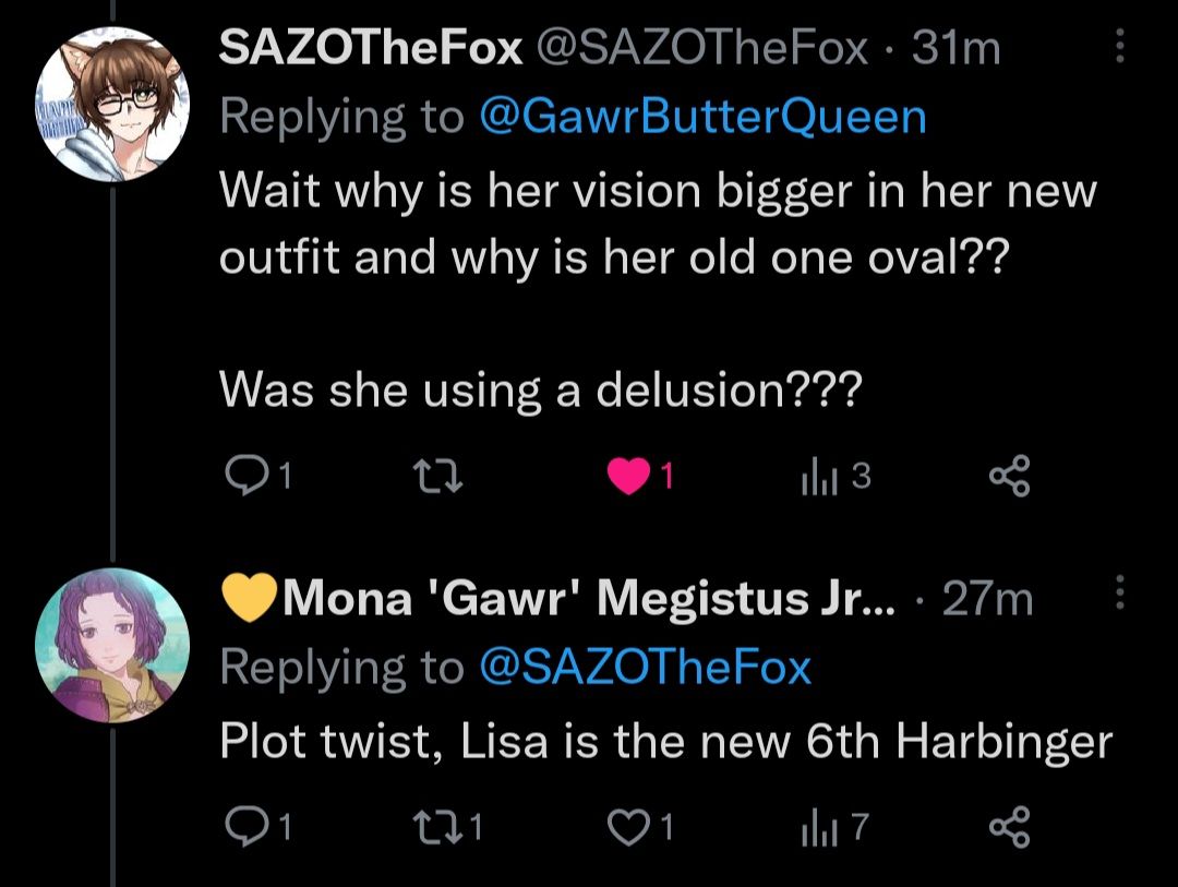 My friend and I were talking about Lisa's new outfit and- Genshin ...