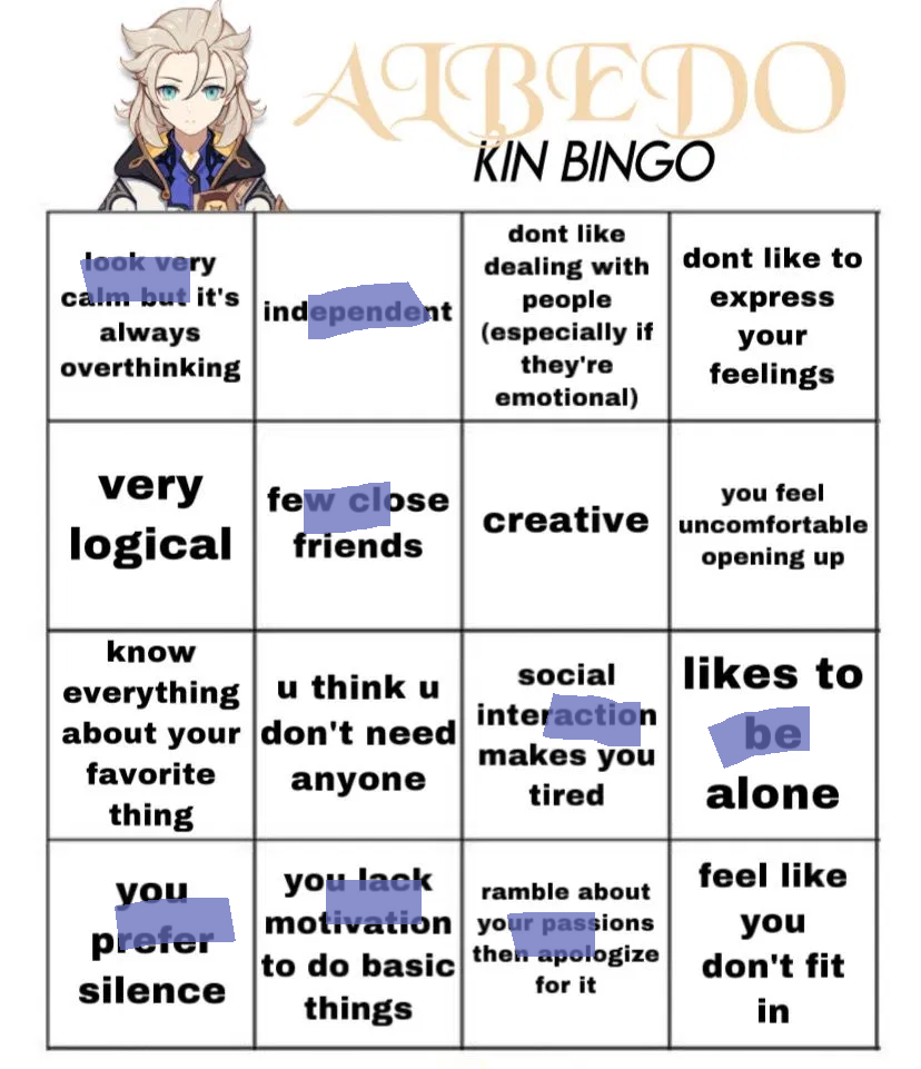 kinnie bingo part 5 (last for now?) Genshin Impact | HoYoLAB