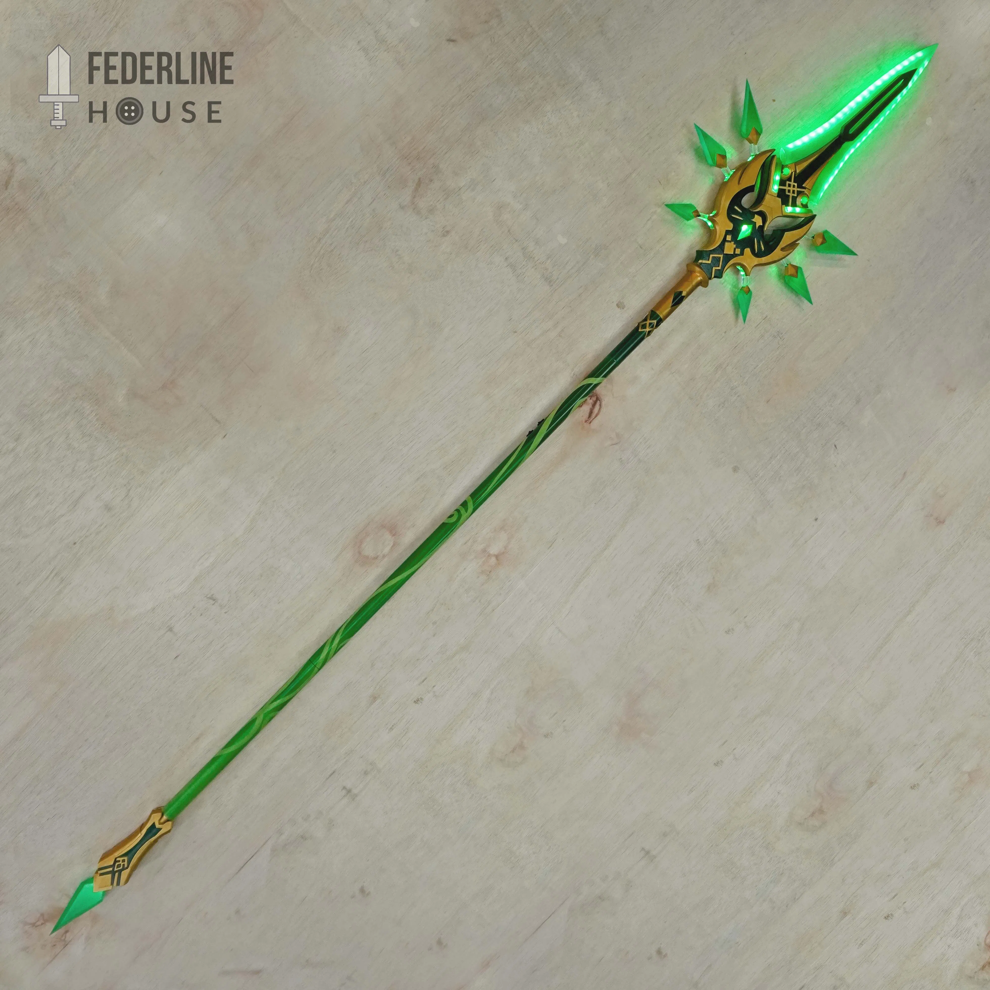 Primordial Jade Winged Spear LED Cosplay Props Genshin Impact | HoYoLAB