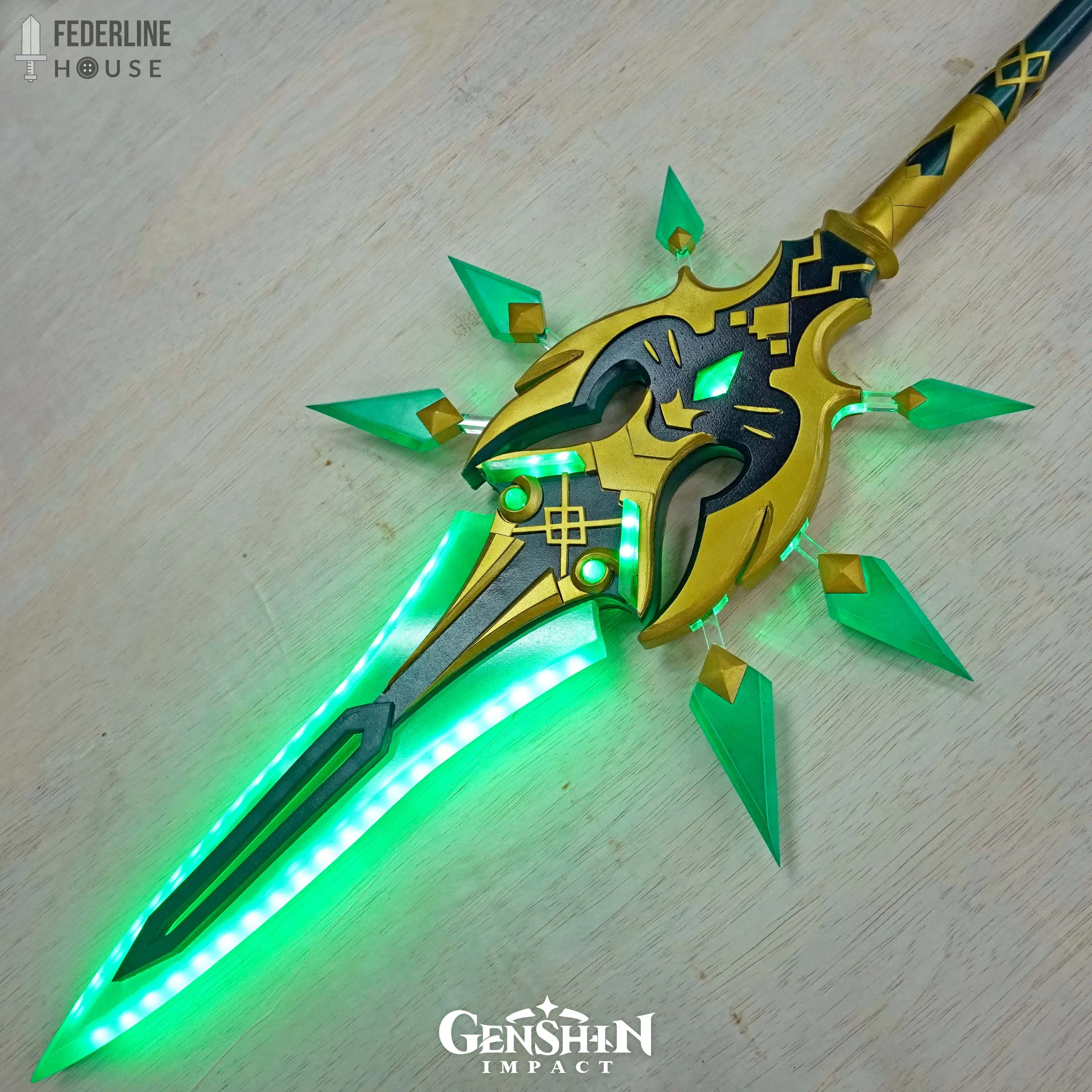 Primordial Jade Winged Spear LED Cosplay Props Genshin Impact | HoYoLAB