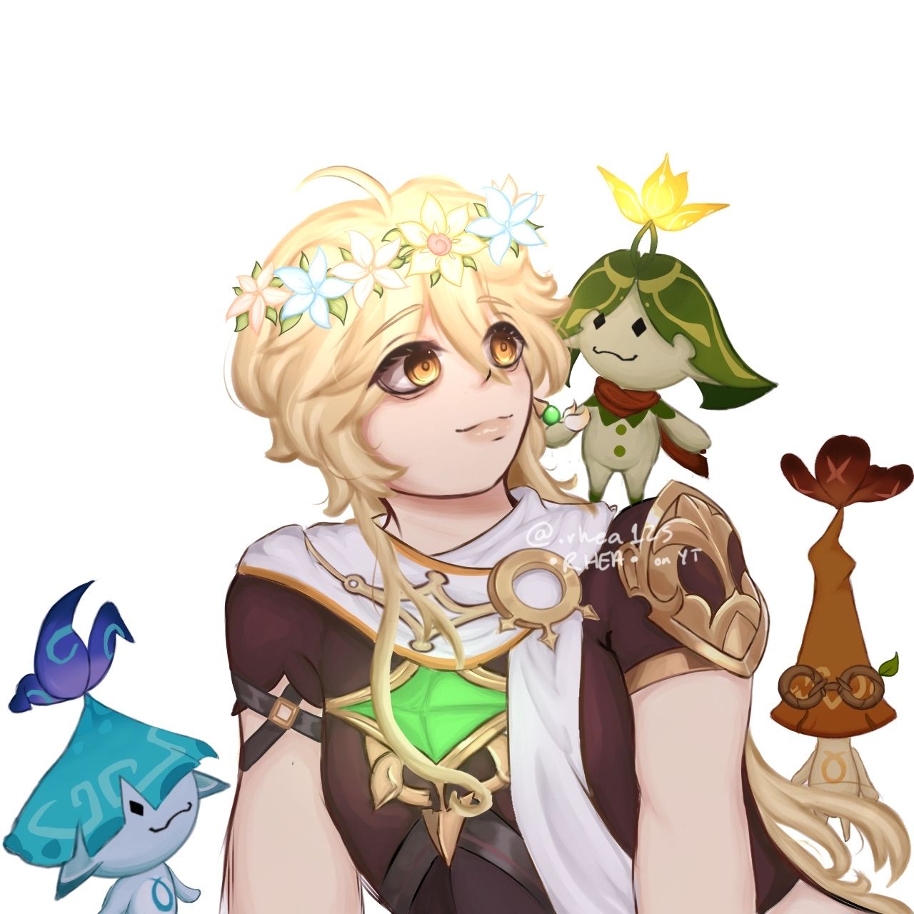 Flower crowned Aether with Aranaras 💕 Genshin Impact | HoYoLAB