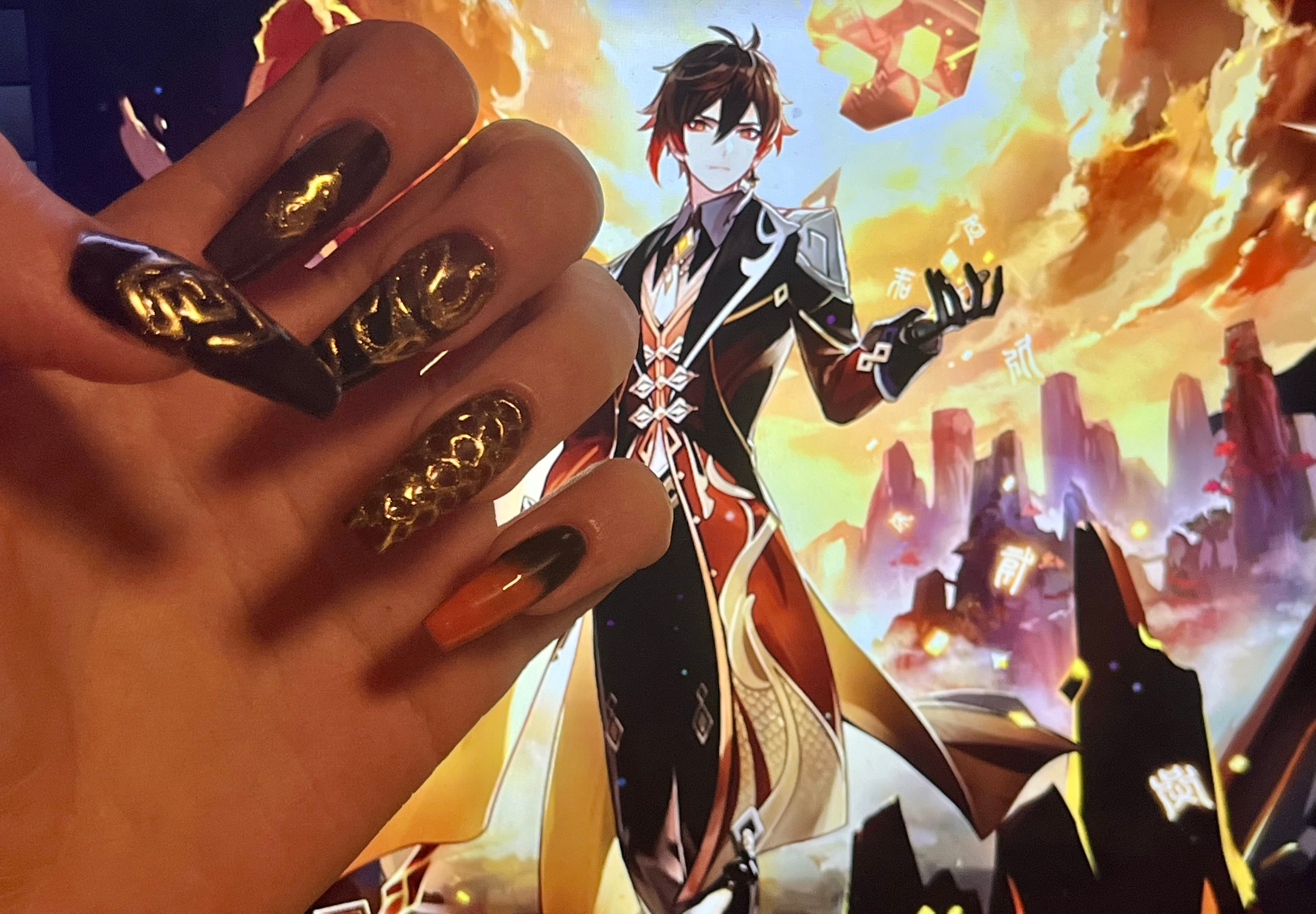 My Zhong Li nails art Genshin Impact | HoYoLAB