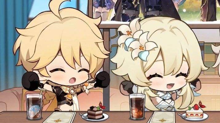omg chibi Aether/Lumine supremecy Genshin Impact | HoYoLAB