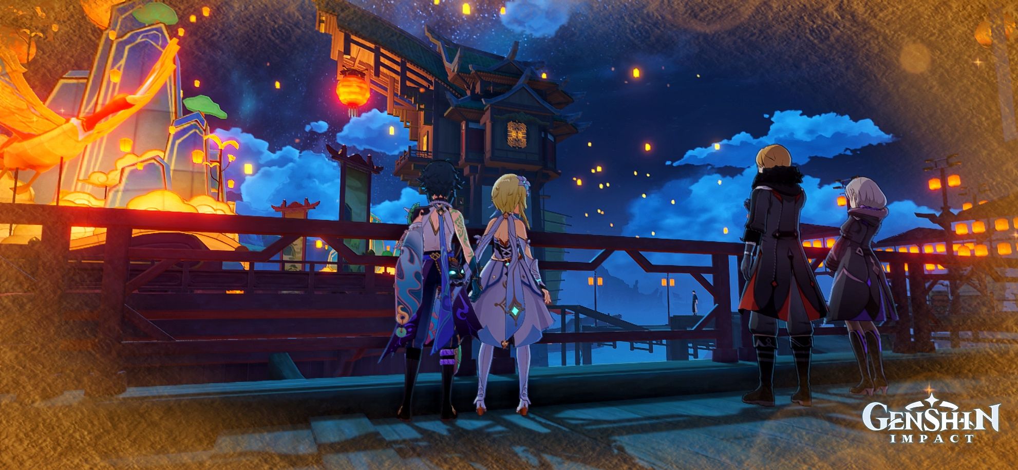 Xiao and Lumine Strolls Around Liyue Harbour to View Lantern Rite ...