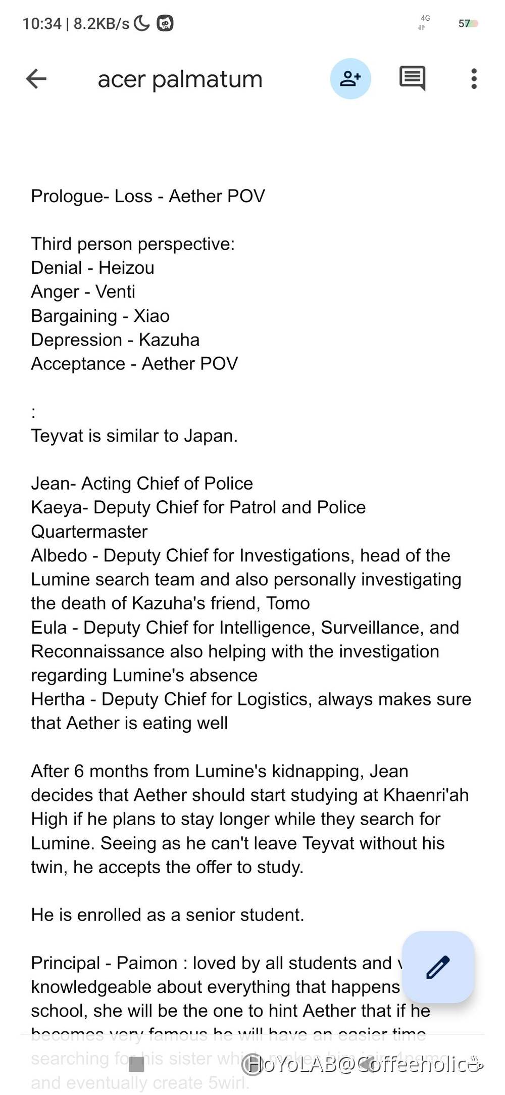 Human Writing... Co*nfessions! Acer Palmatum plot Genshin Impact | HoYoLAB