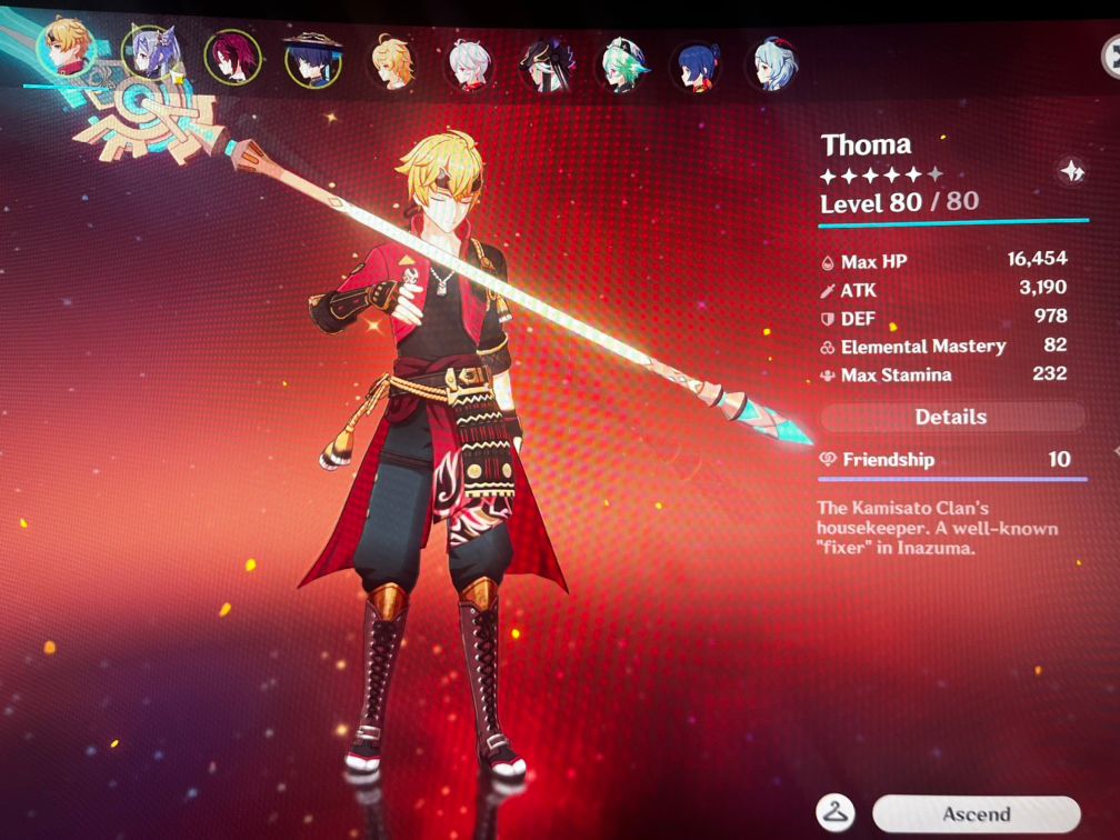 Dps thoma tho / will build any character you have bc i need welkin😭 ...