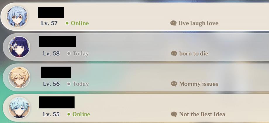 Unique random signatures Genshin Impact | HoYoLAB