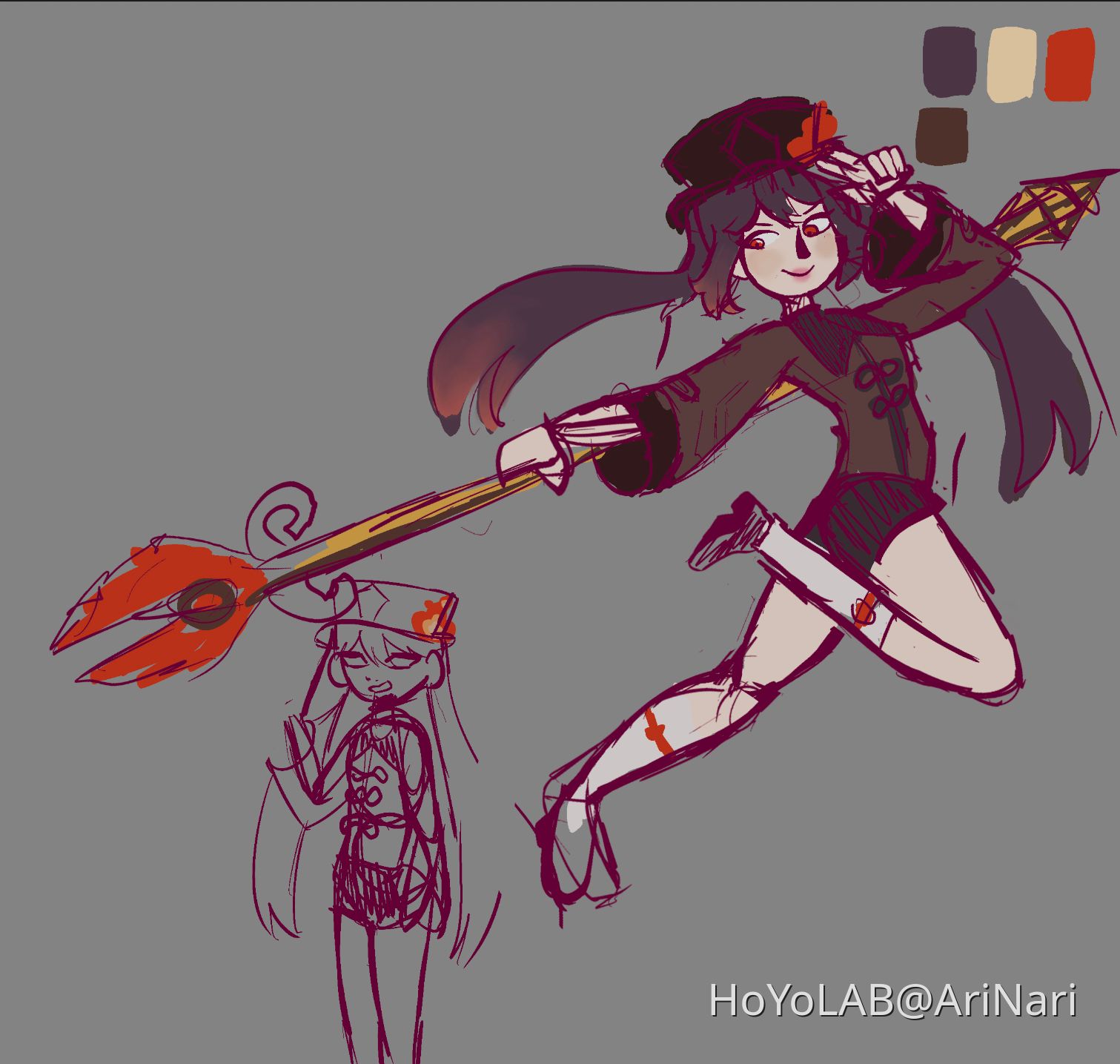 An old Hu Tao drawing! Genshin Impact | HoYoLAB