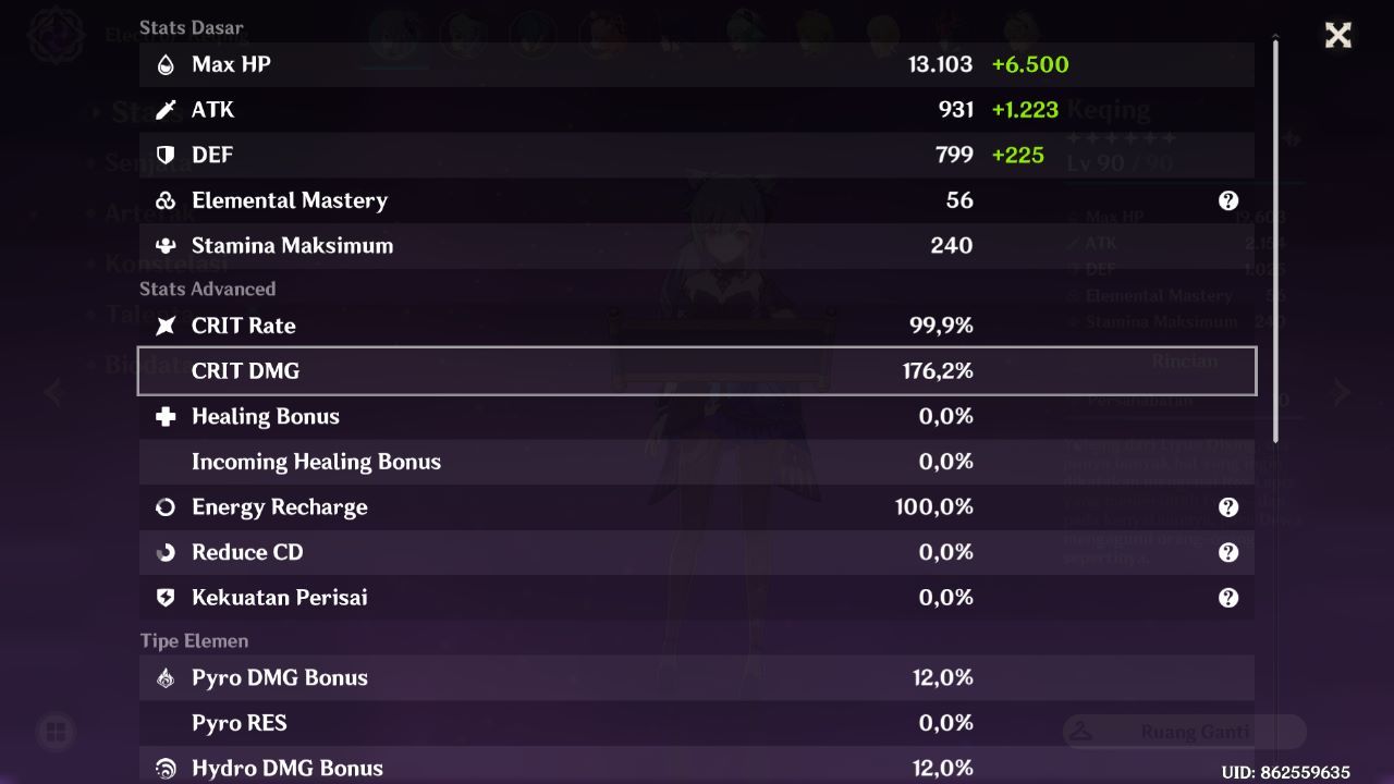 Efek setres Keqing jarang crit Genshin Impact | HoYoLAB