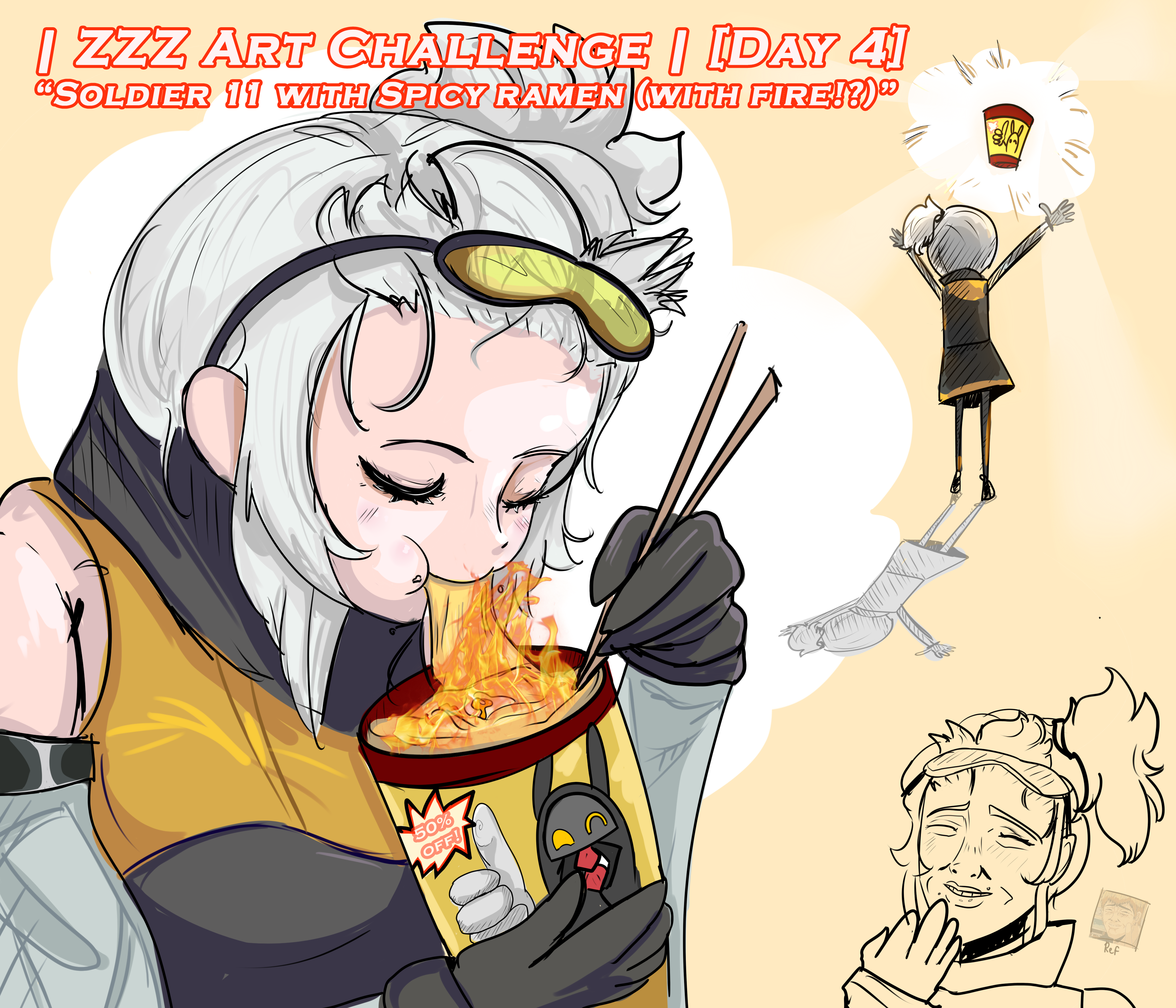 | ZZZ Art Challenge | [Day 4] - "Soldier with spicy ramen (with fire ...