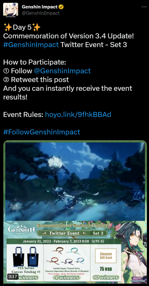 Twitter Event Ongoing : Day 5 Commemoration of Version 3.4 Update! # ...