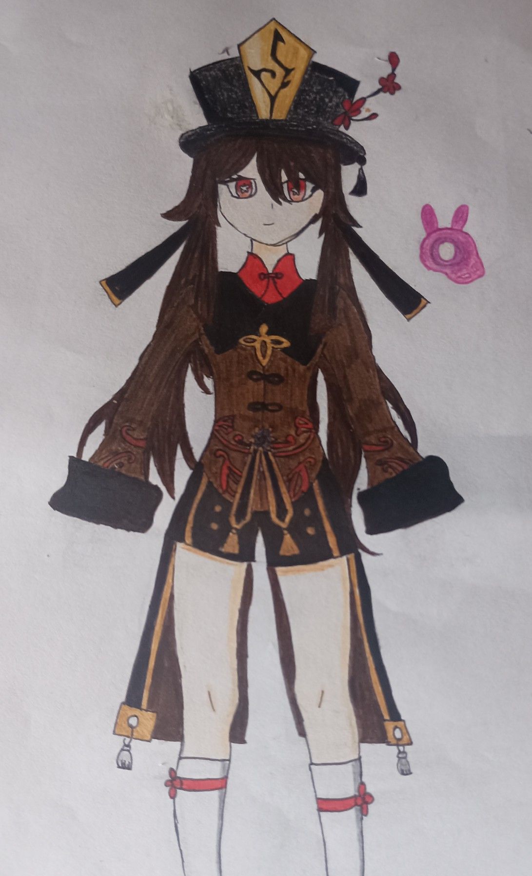 first time drawing Hu Tao Genshin Impact | HoYoLAB