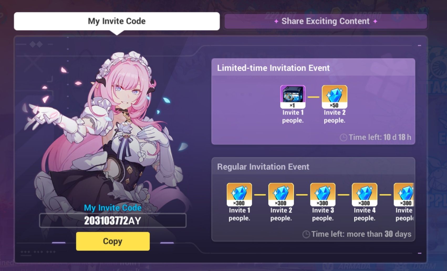 Invite Code Honkai Impact 3rd | HoYoLAB