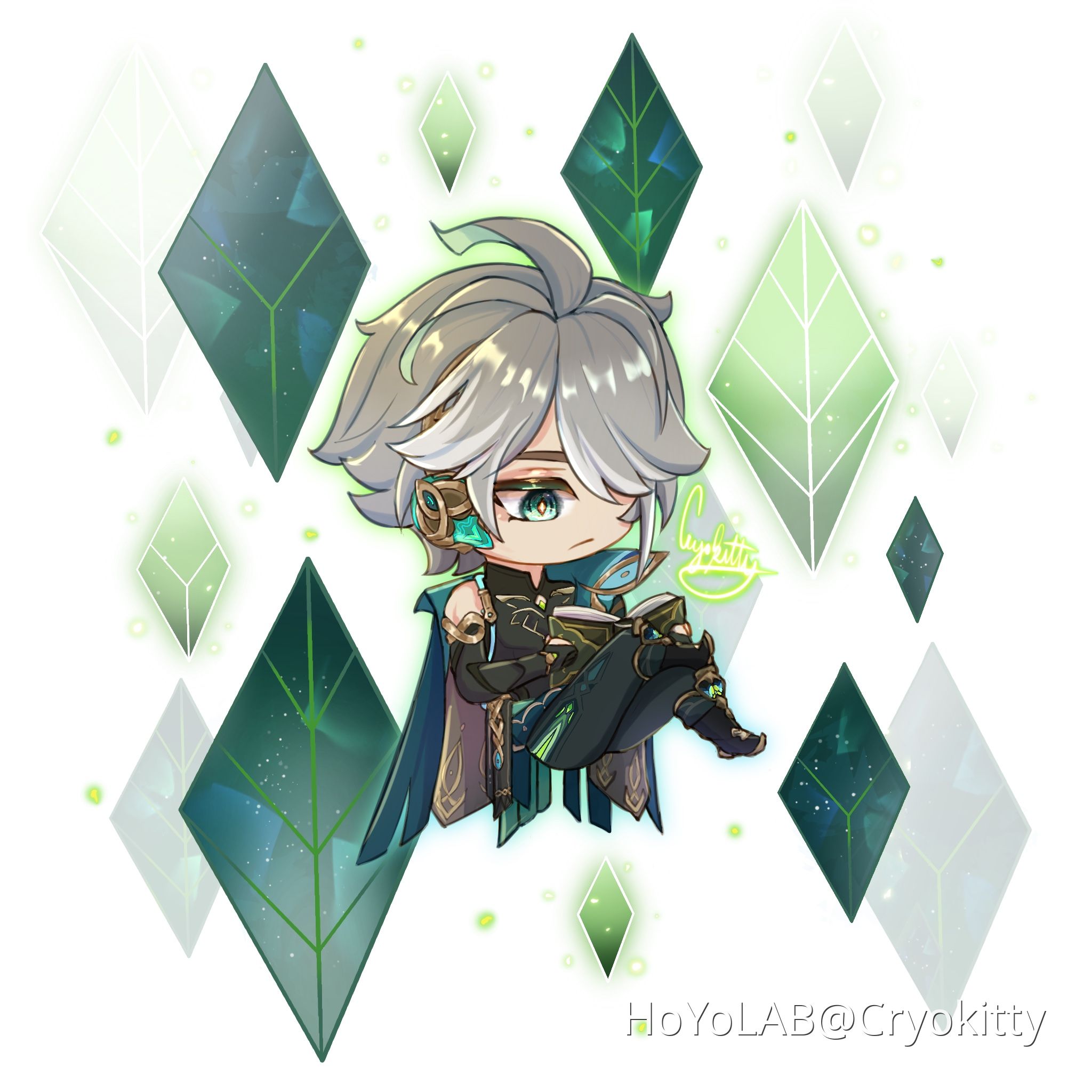 Alhaitham Chibi Art 🍃 Genshin Impact | HoYoLAB
