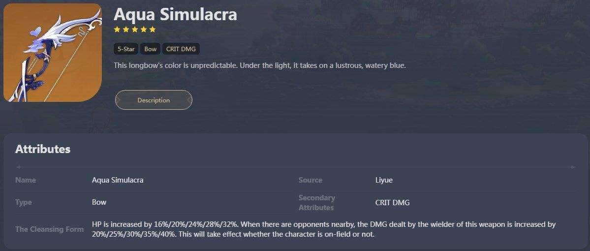 [V3.4] Weapon Review: Aqua Simulacra Genshin Impact | HoYoLAB