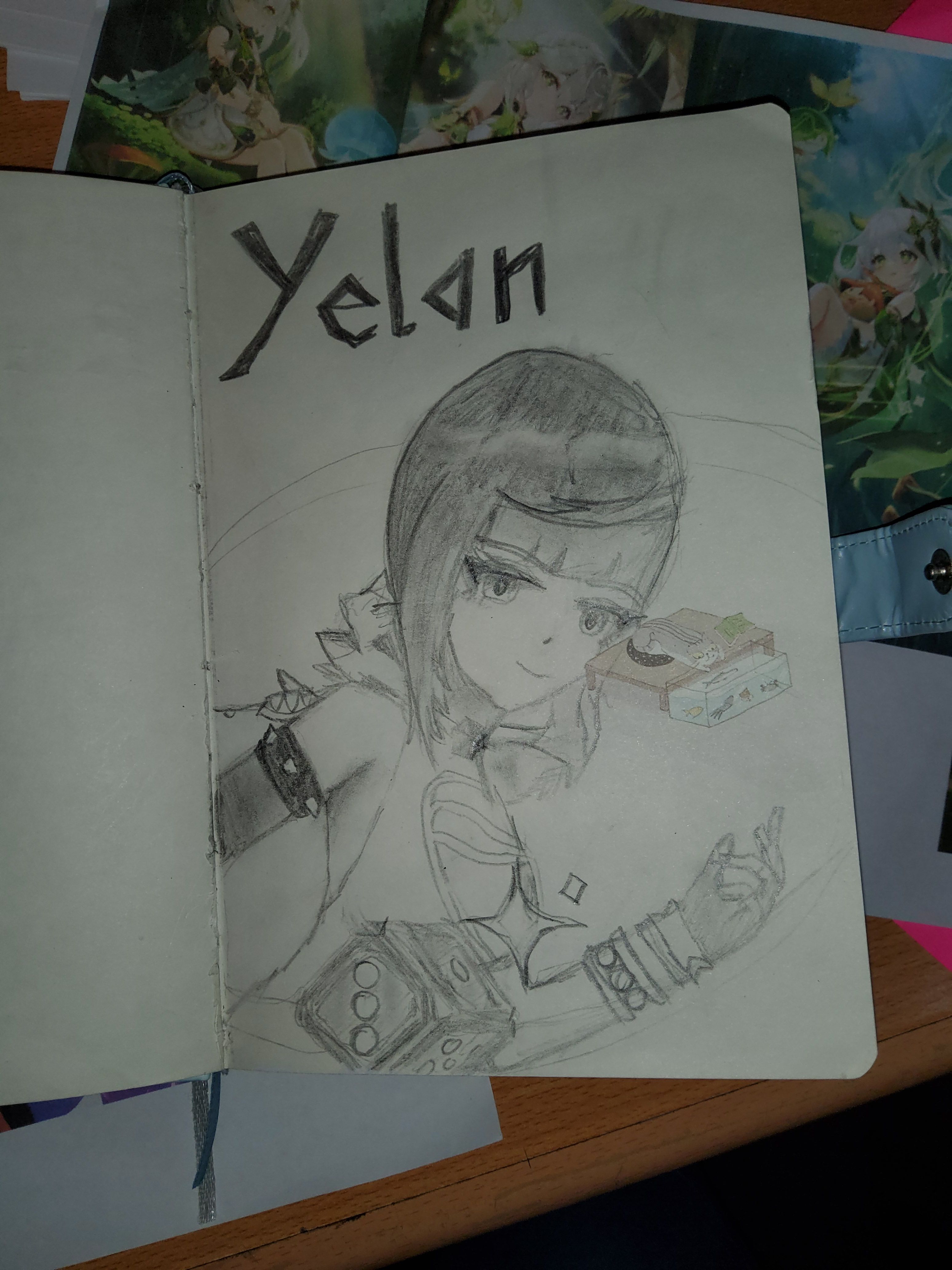 I tried drawing Yelan Genshin Impact | HoYoLAB