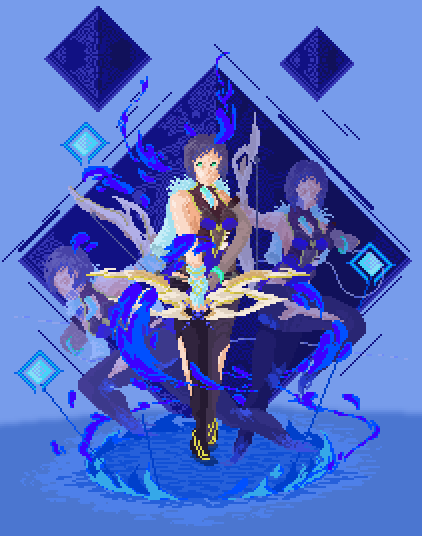 Yelan_"DUALISTS"_PixelArt Genshin Impact | HoYoLAB
